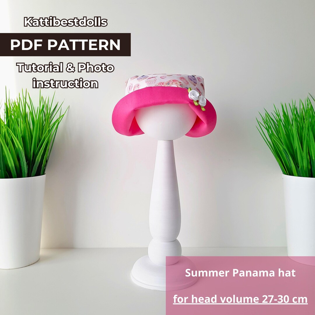 PDF Pattern of Doll Hat, Summer Panama Hat Pattern, Doll Hat, Doll ...
