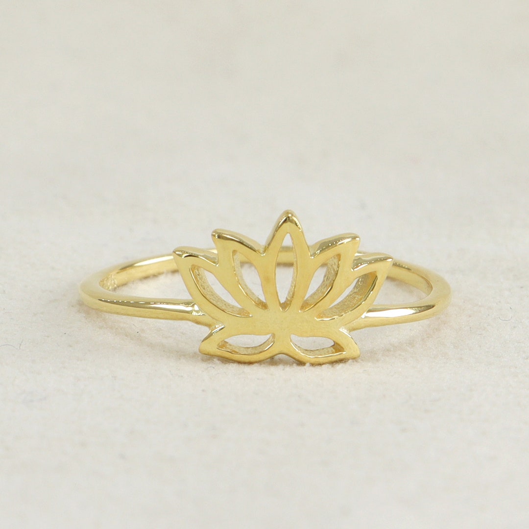 Silver Lotus Flower Ring | Handmade Statement Ring | Plain Silver Ring ...