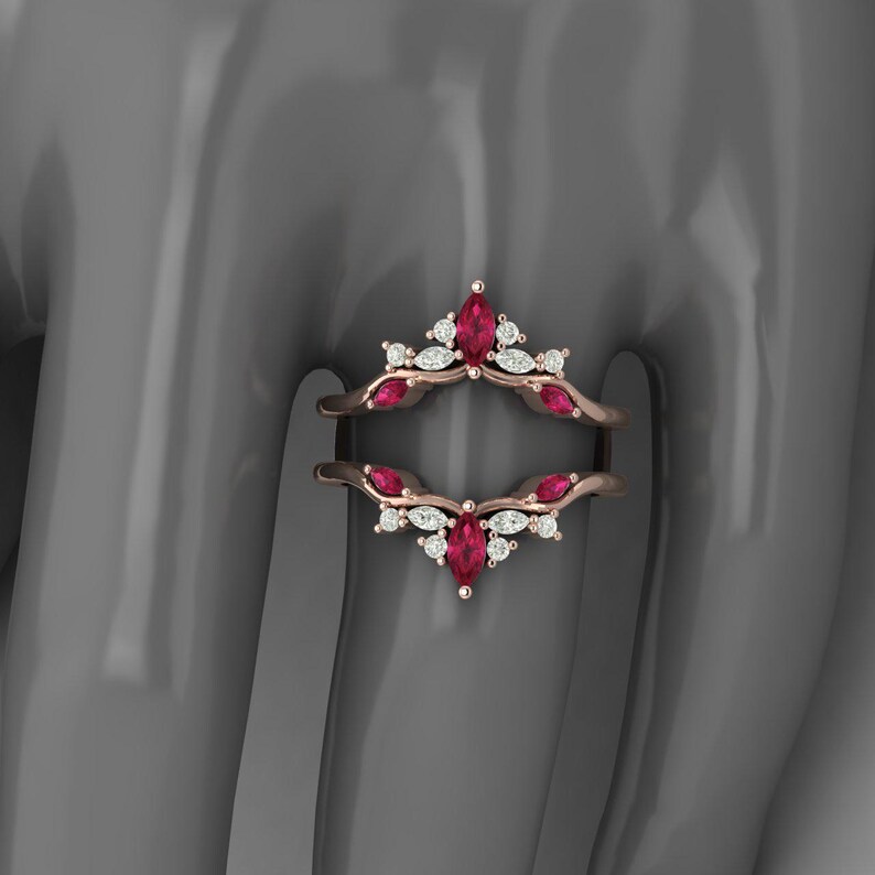 Double Stack Enhancer Guard Engagement Ring Wraps Wedding Ring Dainty ...