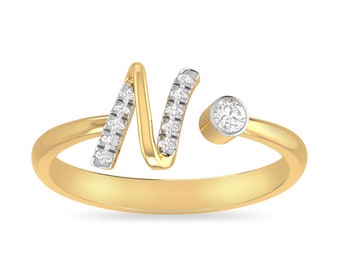 Letter Font Ring - Etsy