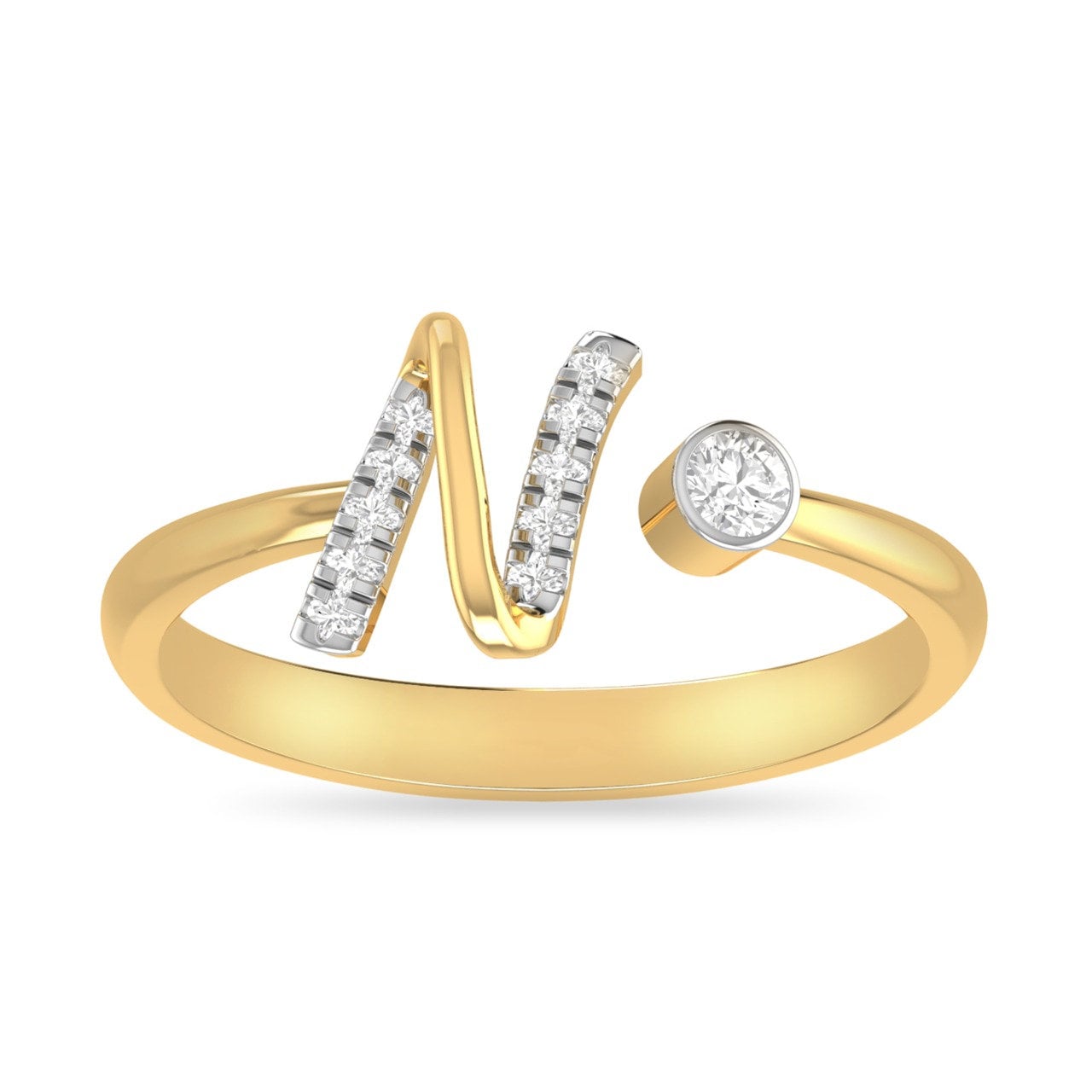 Letter Custom Ring Silver Name Ring Bridesmaid Letter Ring - Etsy