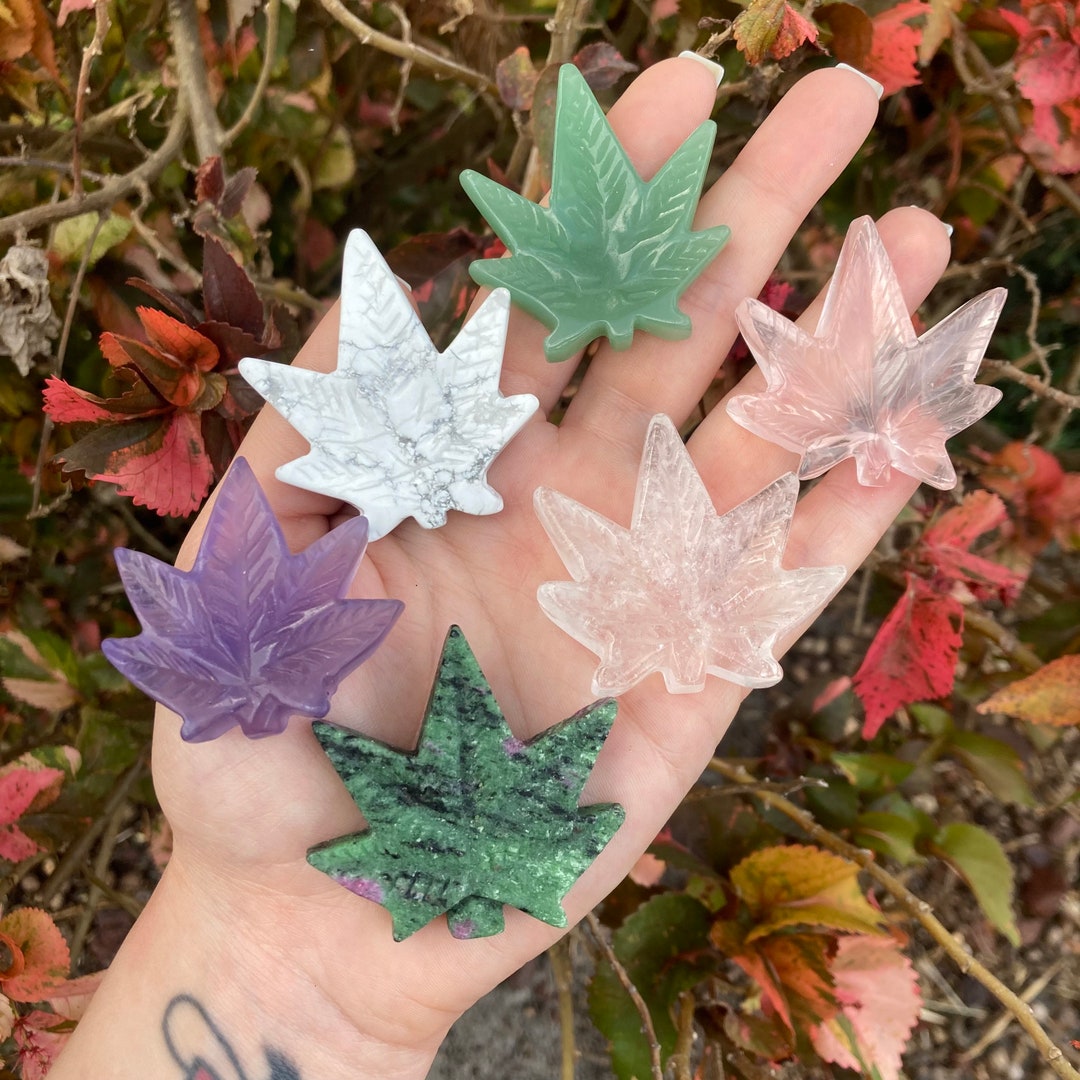 Crystal Cannabis Leaf / Crystal Pot Leaf / Maple Leaf / Crystal Carving ...