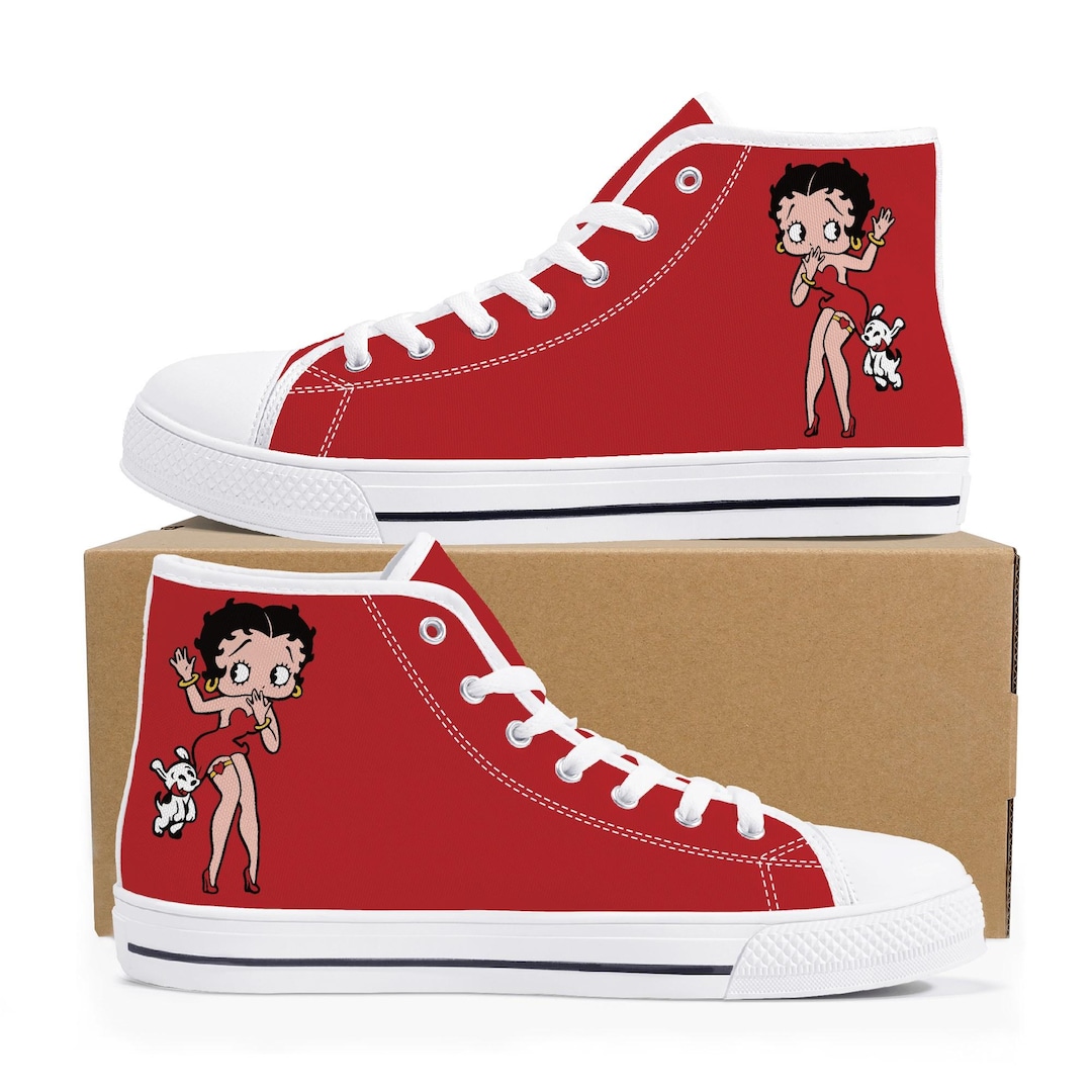 Betty Boop Shoes Betty Boop High Top Canvas Shoes Betty Boop With Dog ...