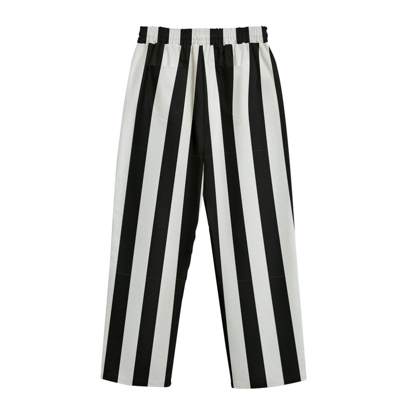 Black and White Striped Pants Black and White Striped Unisex Straight ...