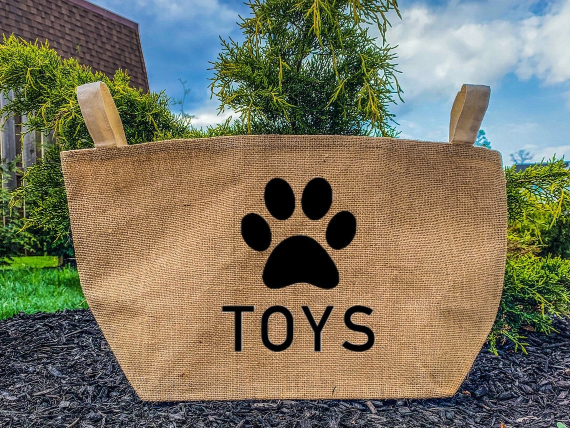 Dog Toy Basket / Paw Print Toy Basket / Dog Toy Basket / Dog | Etsy