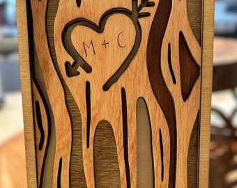 Template for Initials Carved Into a Tree Trunk, JPG File, Valentine's ...