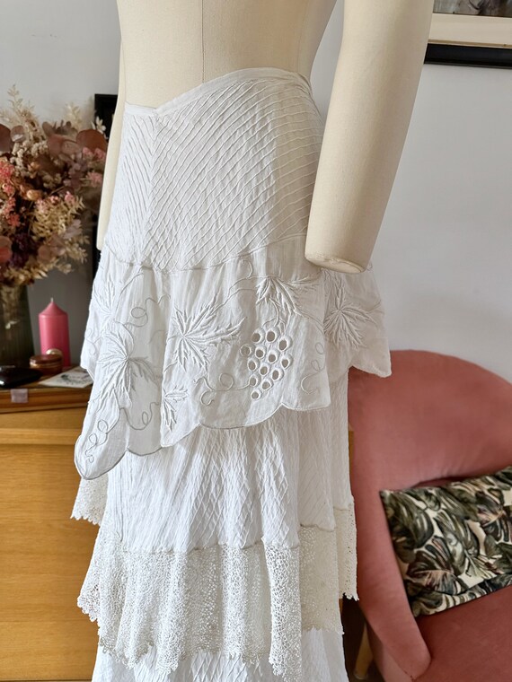 RARE ! Antique skirt c.1908 - Edwardian wedding skirt - Gem