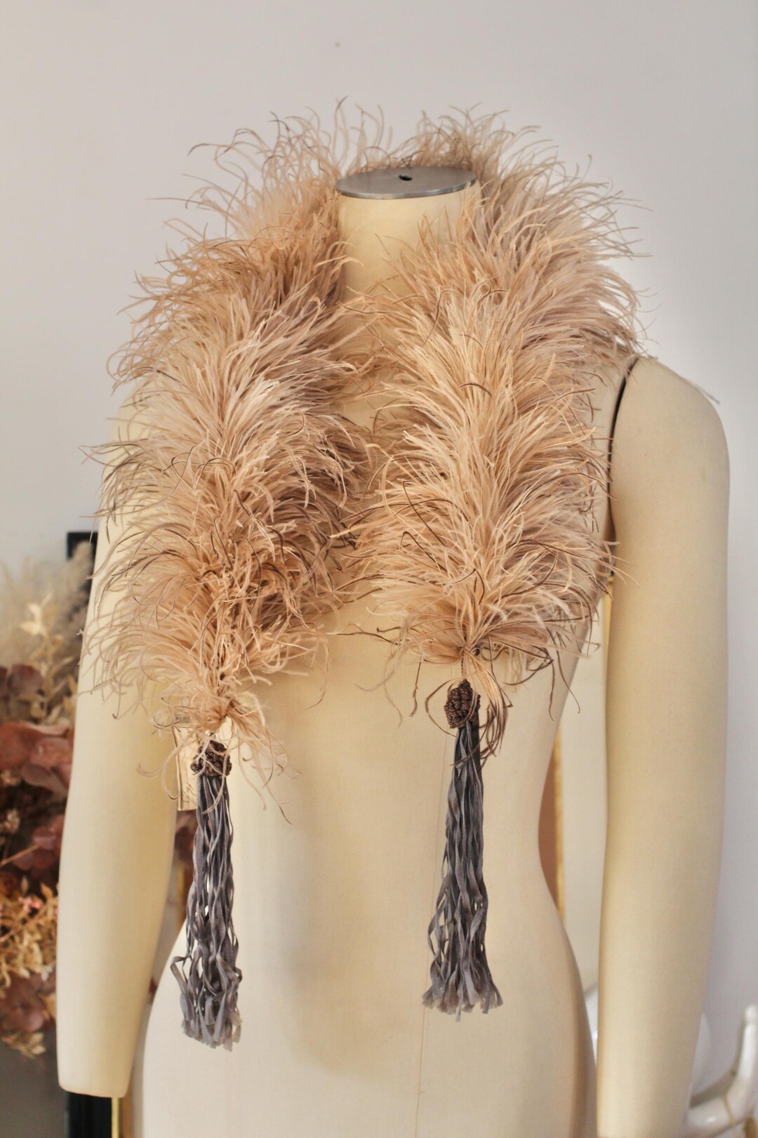 RARE! Antique Ostrich Feather Boa C.1920 - 20s Vintage Flapper Boa ...