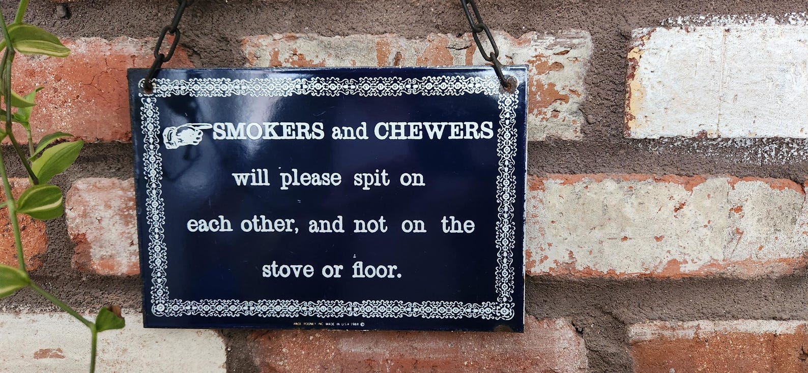 Vintage 1988 Ande Rooney Smokers and Chewers Sign. - Etsy