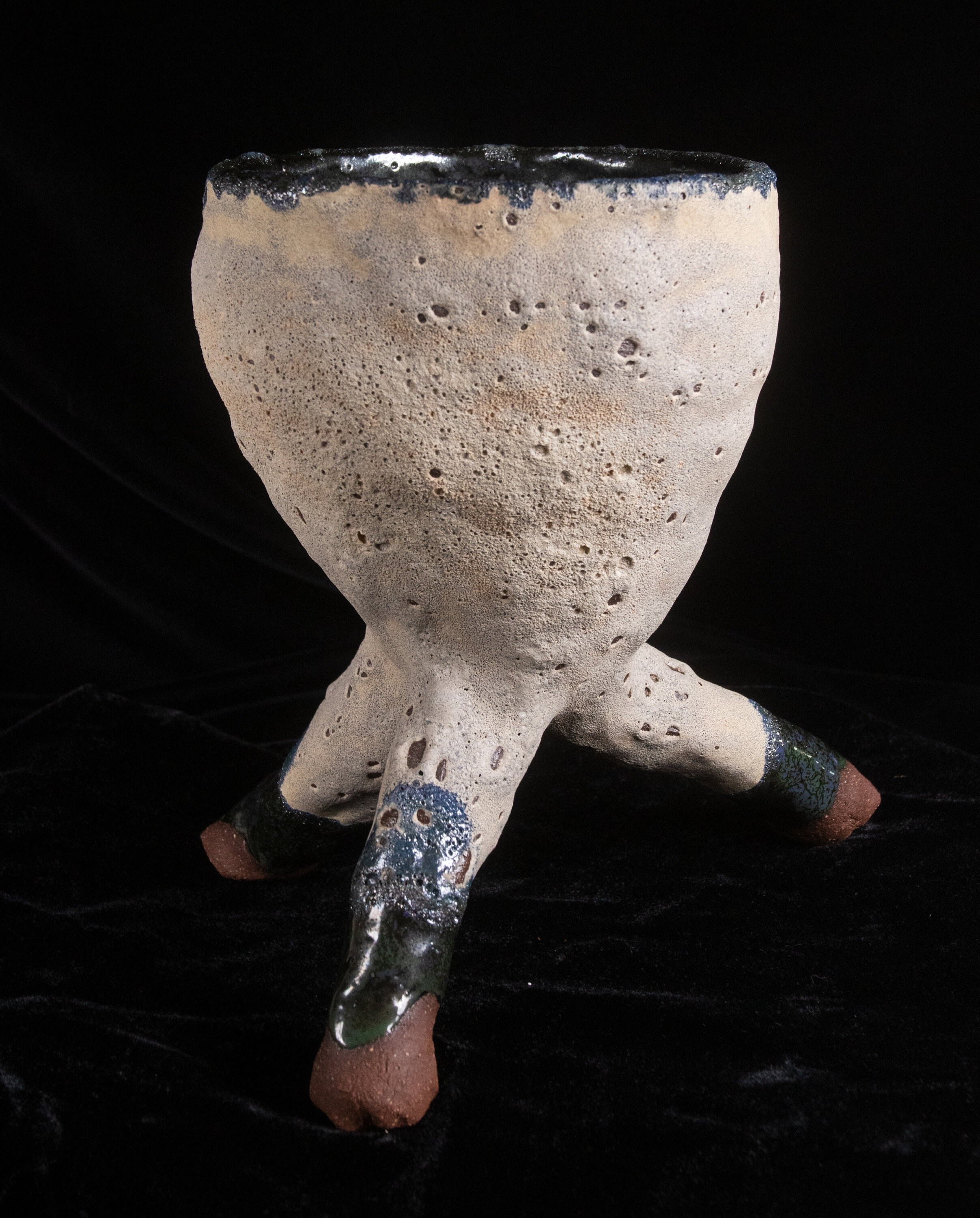 Bone Tripod Vessel - Handbuilt Decorative Ceramic Bowl- Occult, Pagan ...