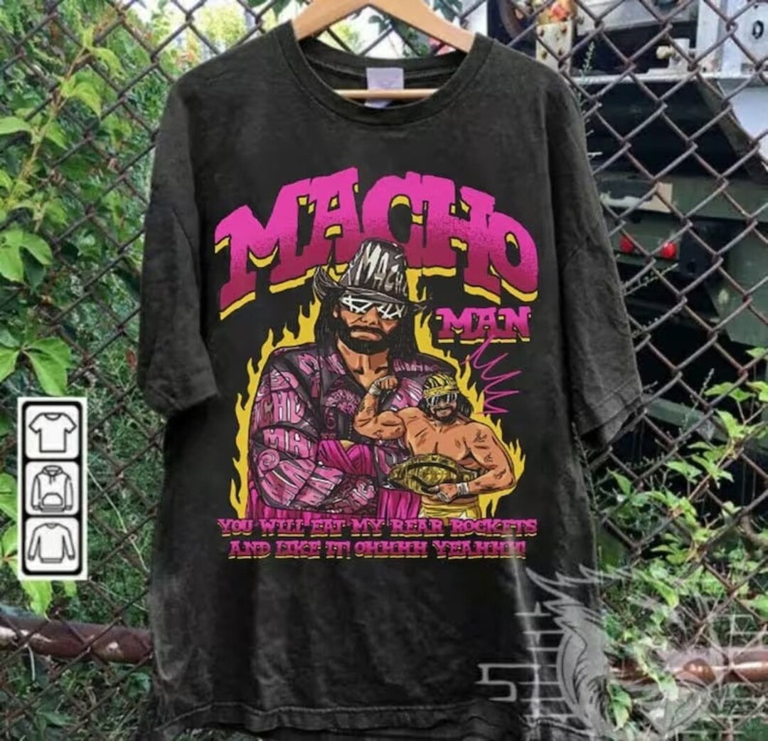 Macho Man Randy Savage Tee Shirt 90s Wrestler Wrestling - Etsy