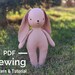 PDF Bunny Rabbit Sewing Pattern & Tutorial, Bunny Sewing Pattern, Bunny ...