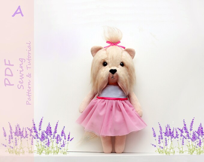 PDF Dog Puppy Sewing Pattern & Tutorial, Dog Sewing Pattern, Dog Plush ...