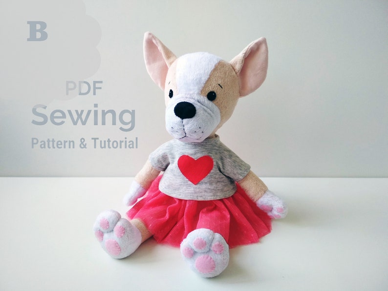 Bulldog Plush Sewing Pattern & Tutorial: Dog Doll Clothes (PDF Download ...