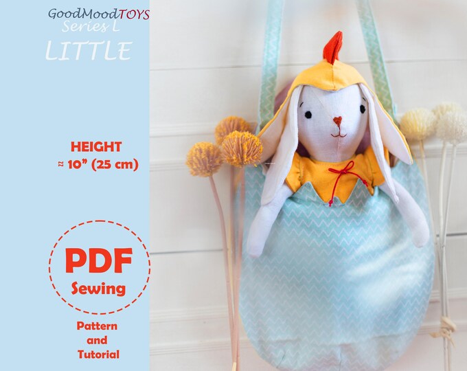 PDF Rabbit, Height-10"(25 Cm) Sewing Pattern & Tutorial, Easter Bunny ...