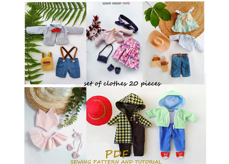 Doll Clothes Sewing Pattern: 20-piece Outfit for Category A Toys (PDF ...