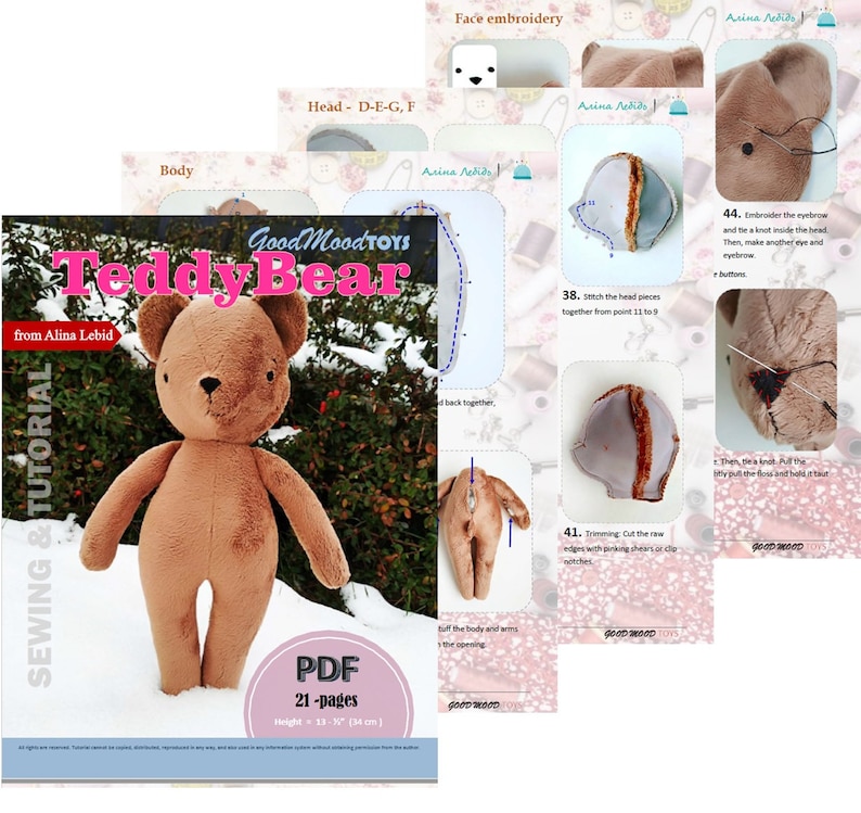 PDF Teddy Bear Sewing Pattern & Tutorial Bear Sewing Pattern - Etsy