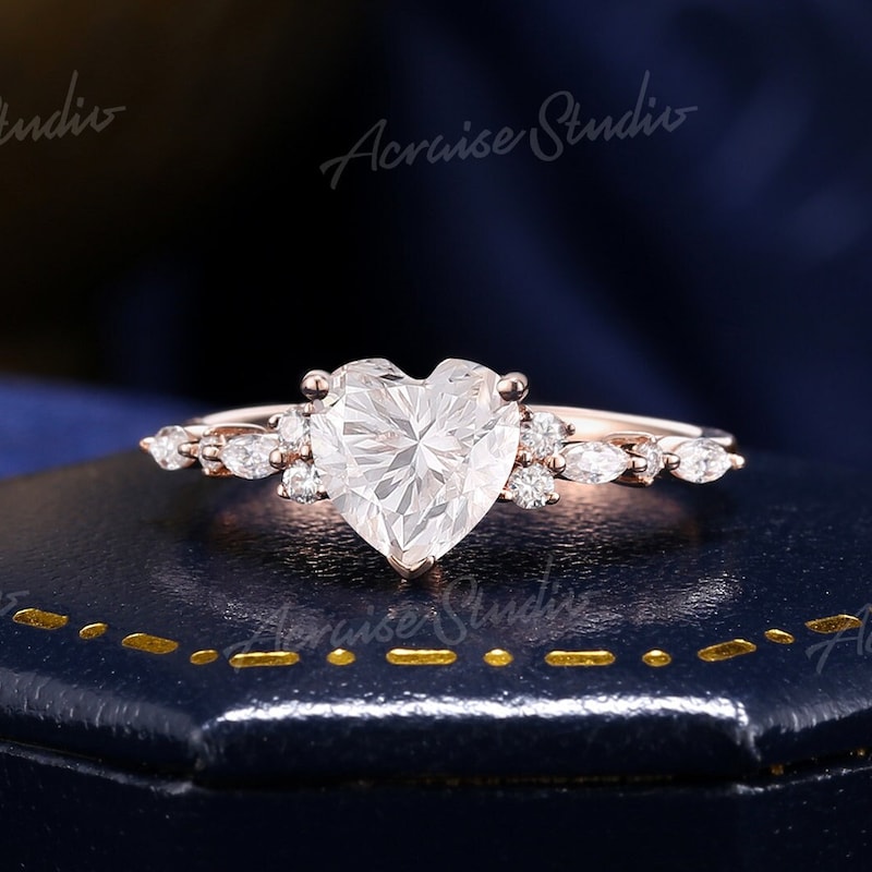 Heart Wedding Rings - Etsy