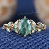 Vintage Oval Shaped Royal Blue Sapphire Engagement Ring Rose Gold ...