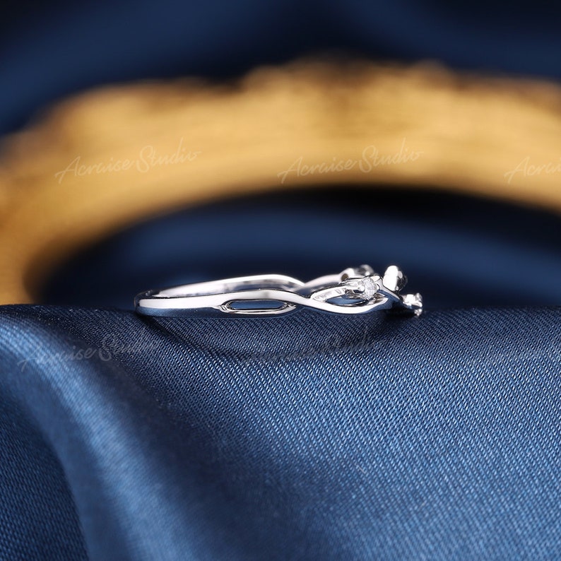 Twisted Wedding Band Women White Gold Twig Wedding Band Floral - Etsy