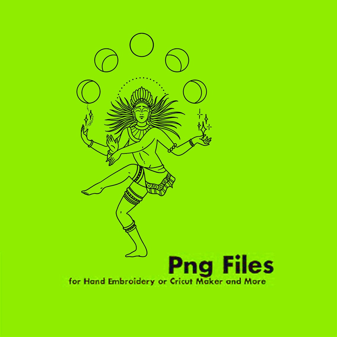 Dancing Shiva Moon Clipart Graphic // PNG Transparent Background ...