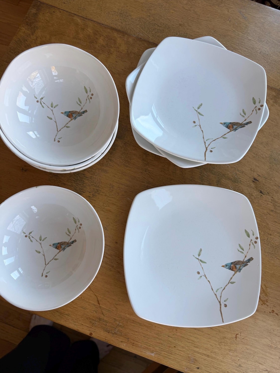 222 Fifth Early Bird Dinnerware Set, Salad Plates and Soup Bowls, Set ...