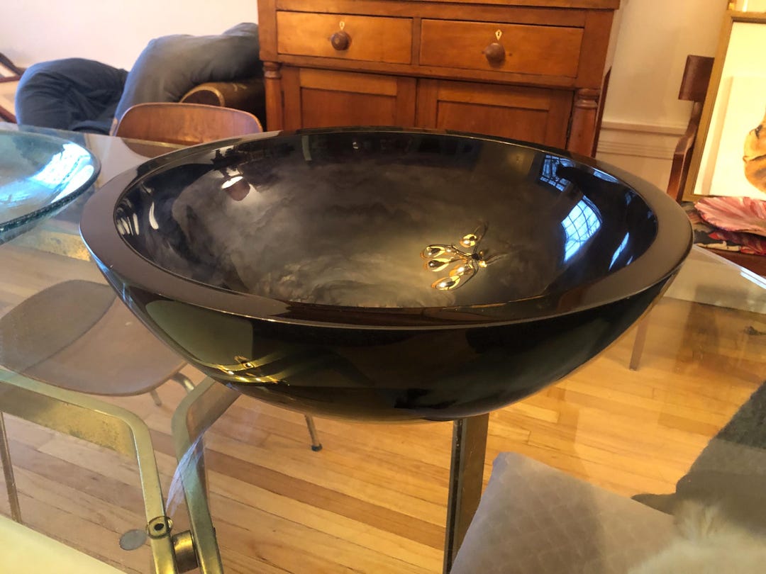 Lily Juliet Portofino Bowl in Charcoal, Handmade Lucite Type Resin ...