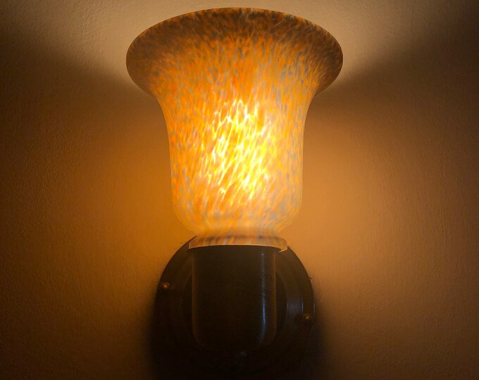 French Vintage Vianne Glass Handblown Sconce Shades, a Pair of Exotic ...