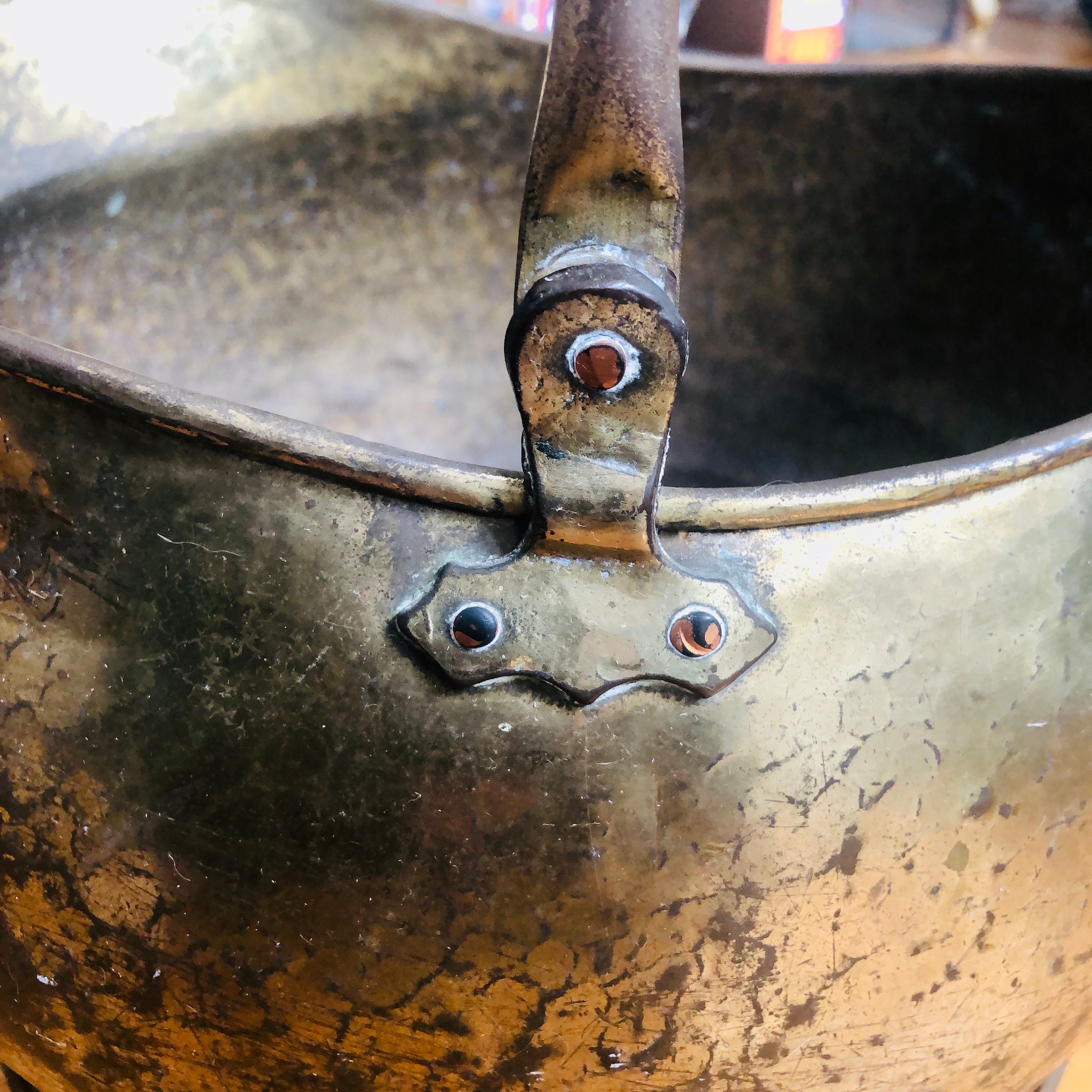 Antique Brass and Copper Helmet Style Coal Firewood Kindling Ash ...