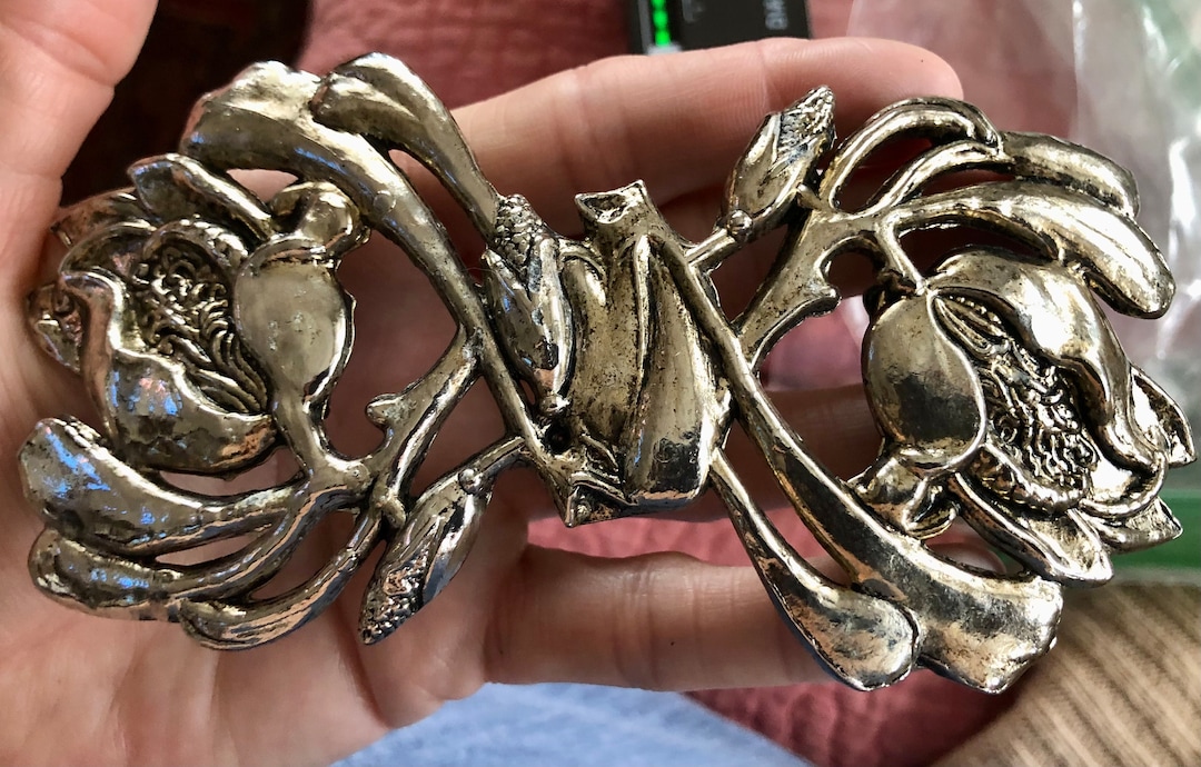 Silver Tone Squash Blossom Belt Buckle - Etsy