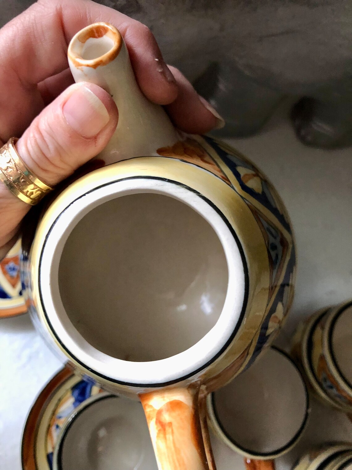 Deruta Italy Hand Painted Chocolate/espresso Set 6 Cups and - Etsy