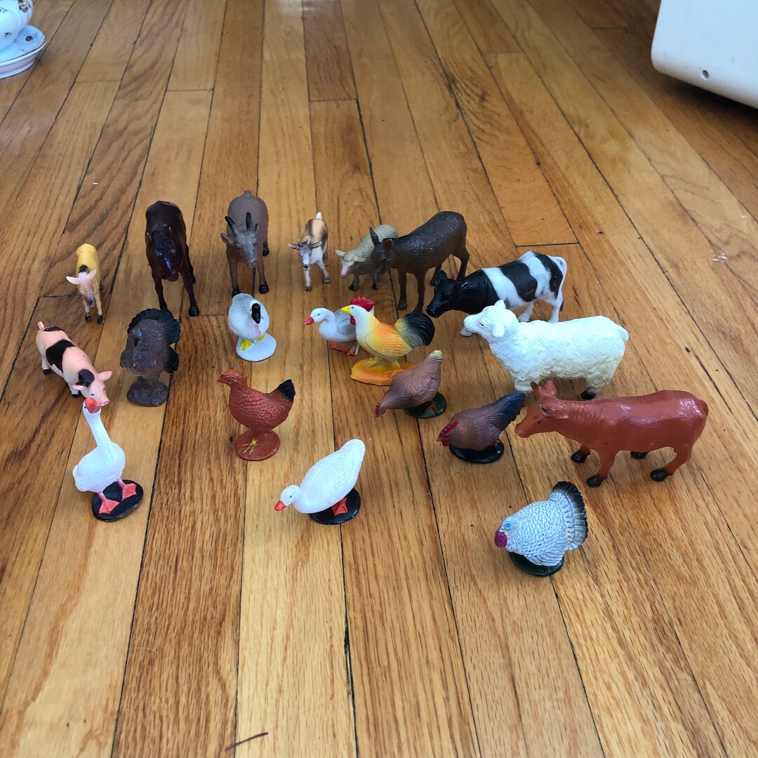 Vintage Plastic Farm Animals and Birds, 1980s - Etsy