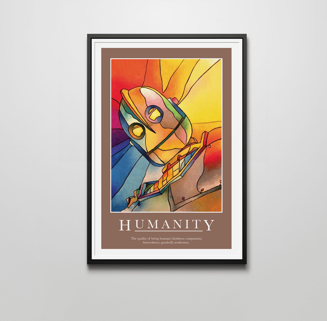 Humanity Iron Giant Motivational 12"x18" Art Print in Stained Glass ...