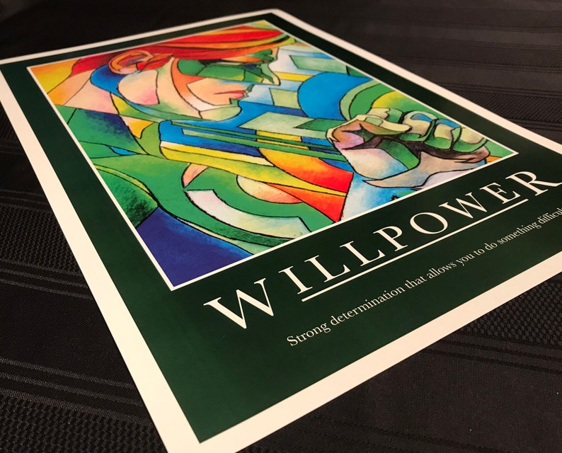 Willpower 12x18 Motivational Art Print in Stained Glass Style ...