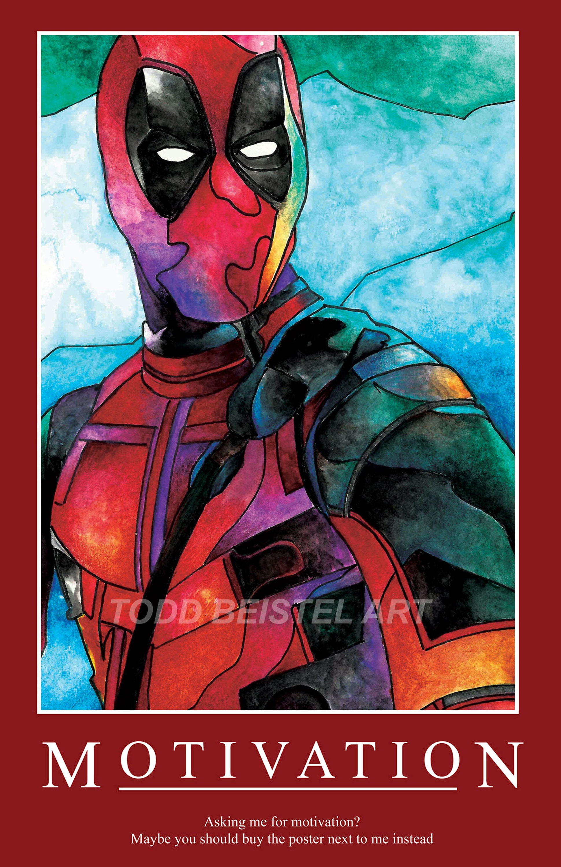 Deadpool 12x18 Signed Motivational Art Print in - Etsy