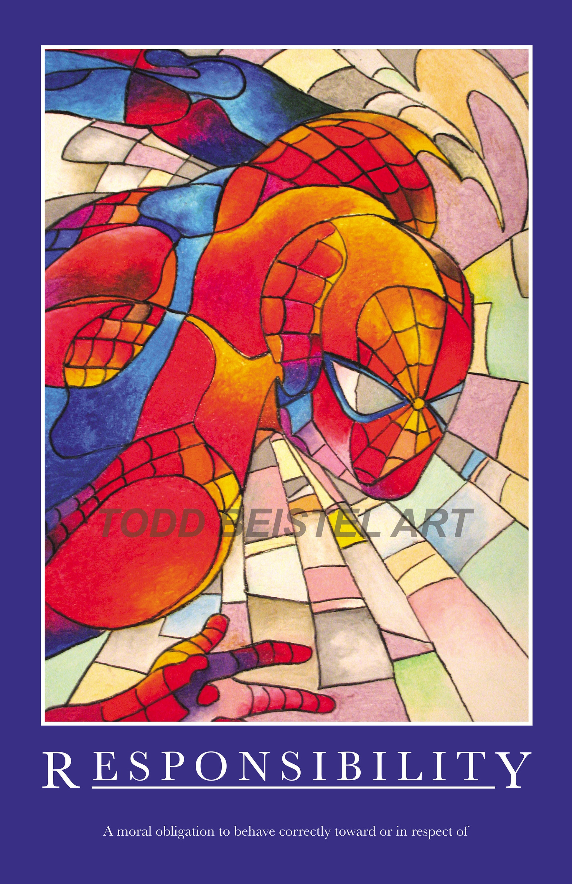 Responsibility 12x18 Motivational Art Print Featuring Spider-man in a ...