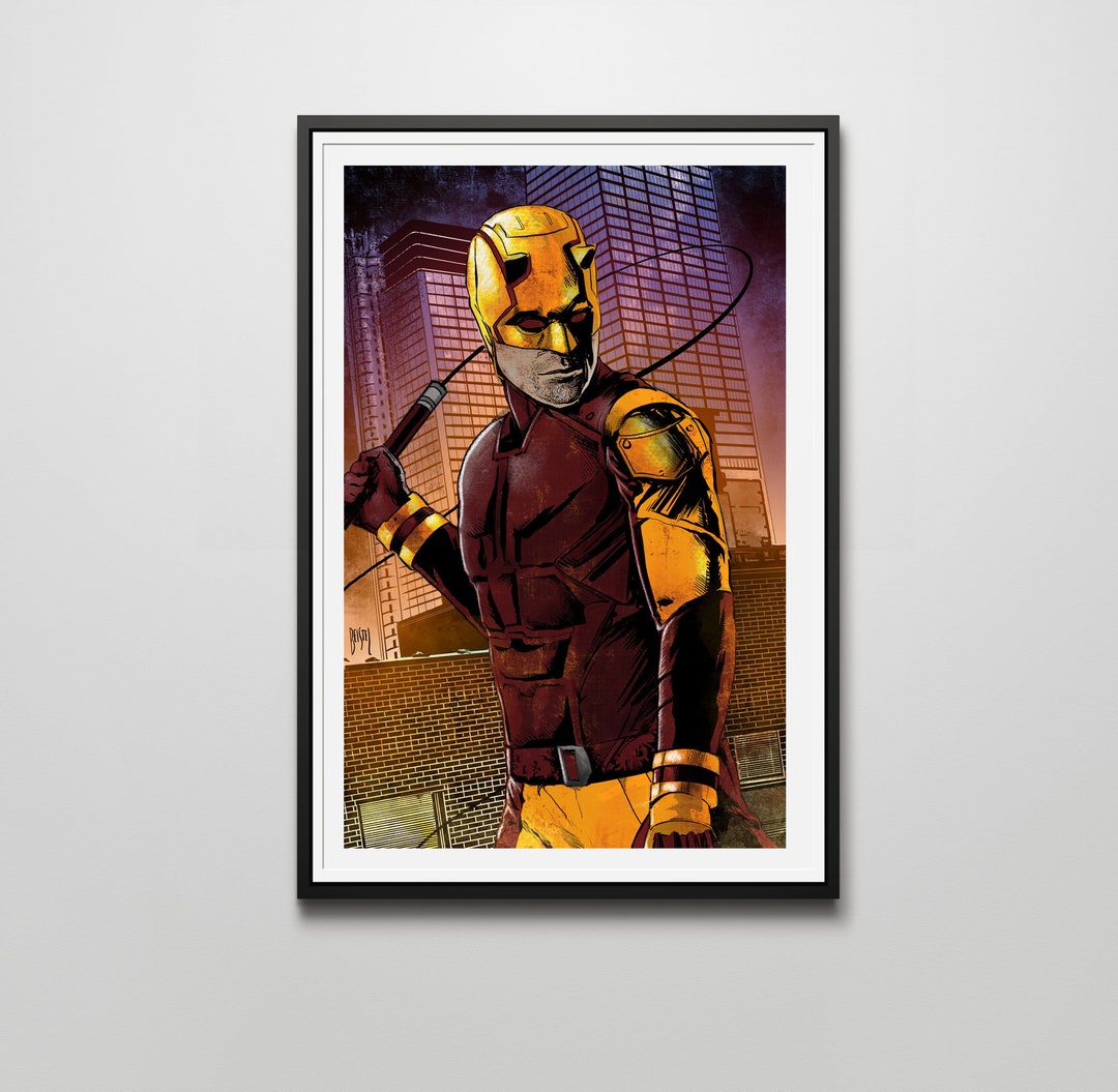 Marvel's Daredevil Red/yellow Suit 12"x18" Print - Etsy