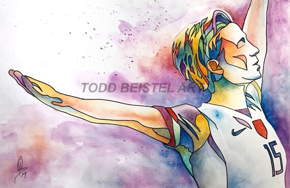 Megan Rapinoe 12x18 Watercolor Art Print in | Etsy