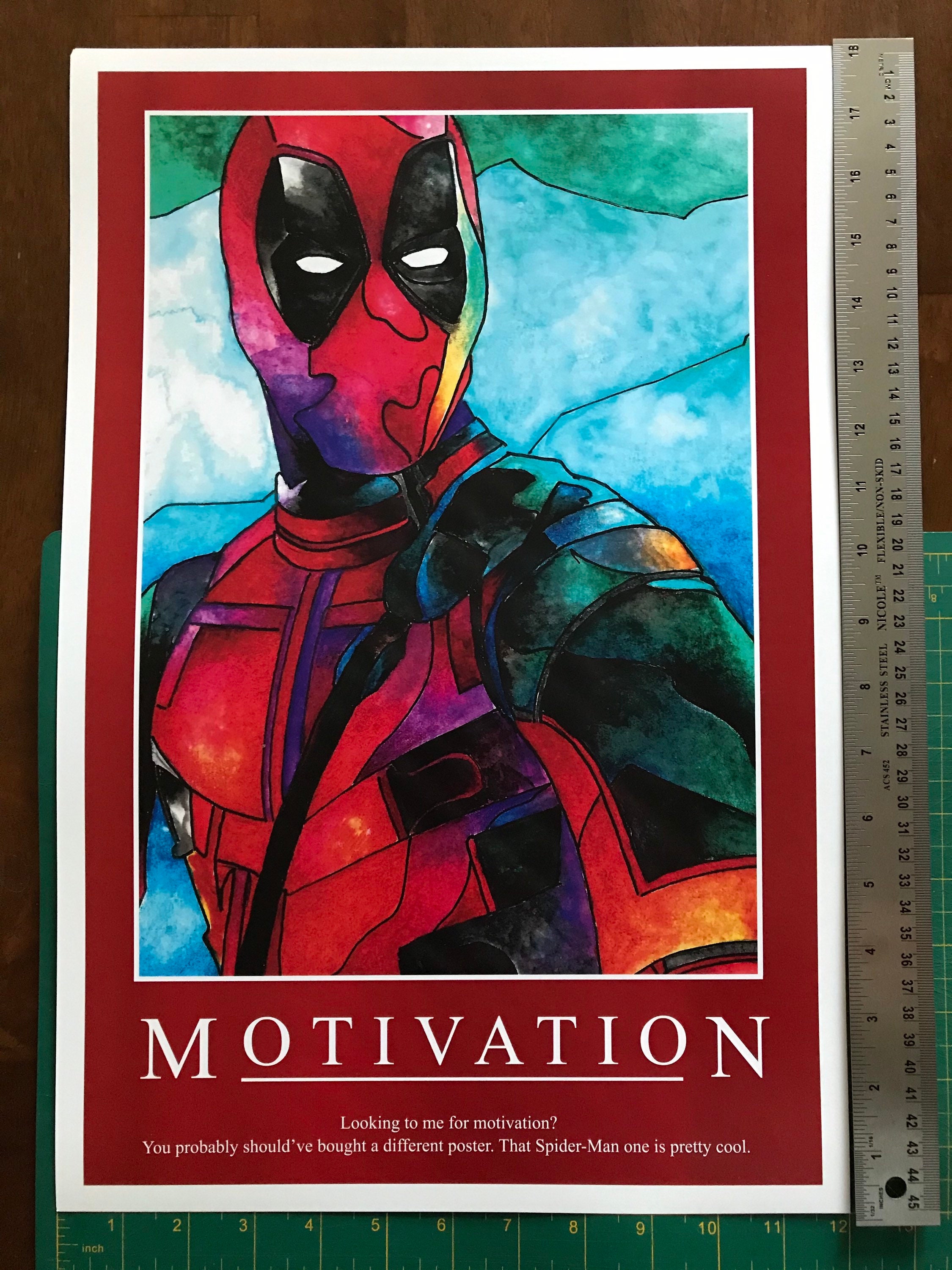 Deadpool 12x18 Signed Motivational Art Print in - Etsy