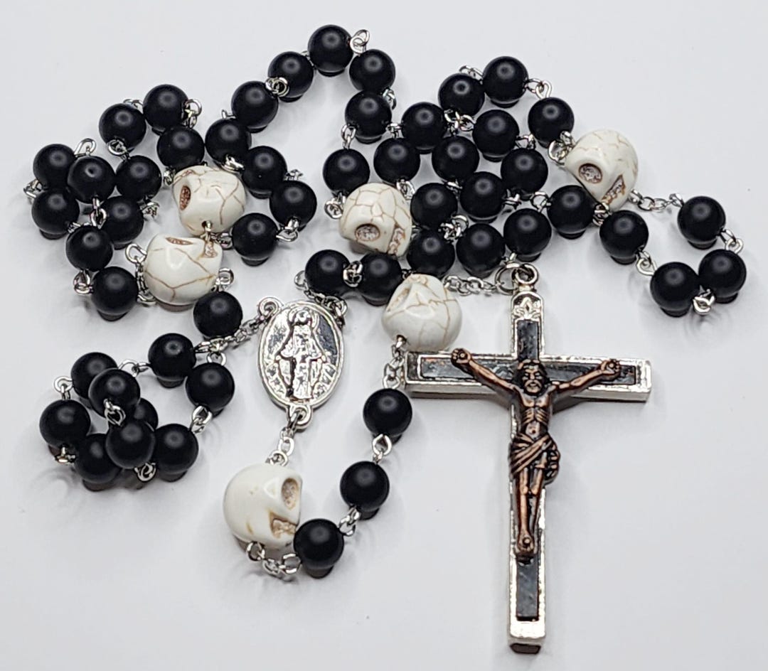 Memento Mori Catholic Rosary, Skull Rosary, Day of the Dead, All Souls ...