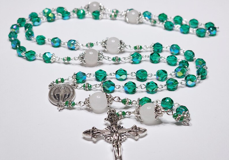Emerald Green Catholic Rosary - May Birthstone Rosary - Personalized - Etsy