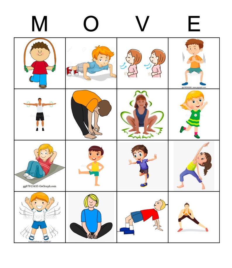 Movement BINGO - Etsy
