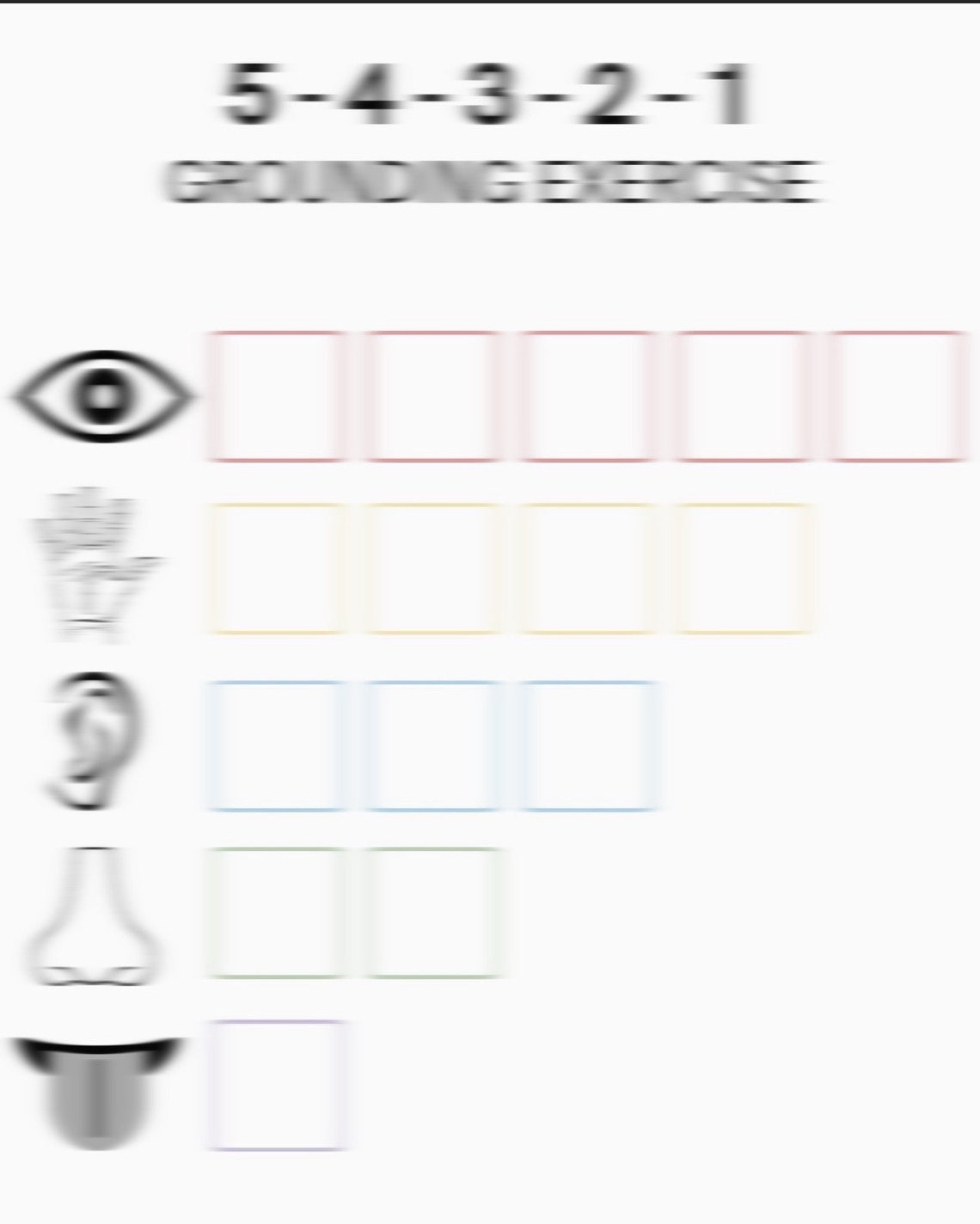 5-4-3-2-1 Grounding Exercise Handout - Etsy