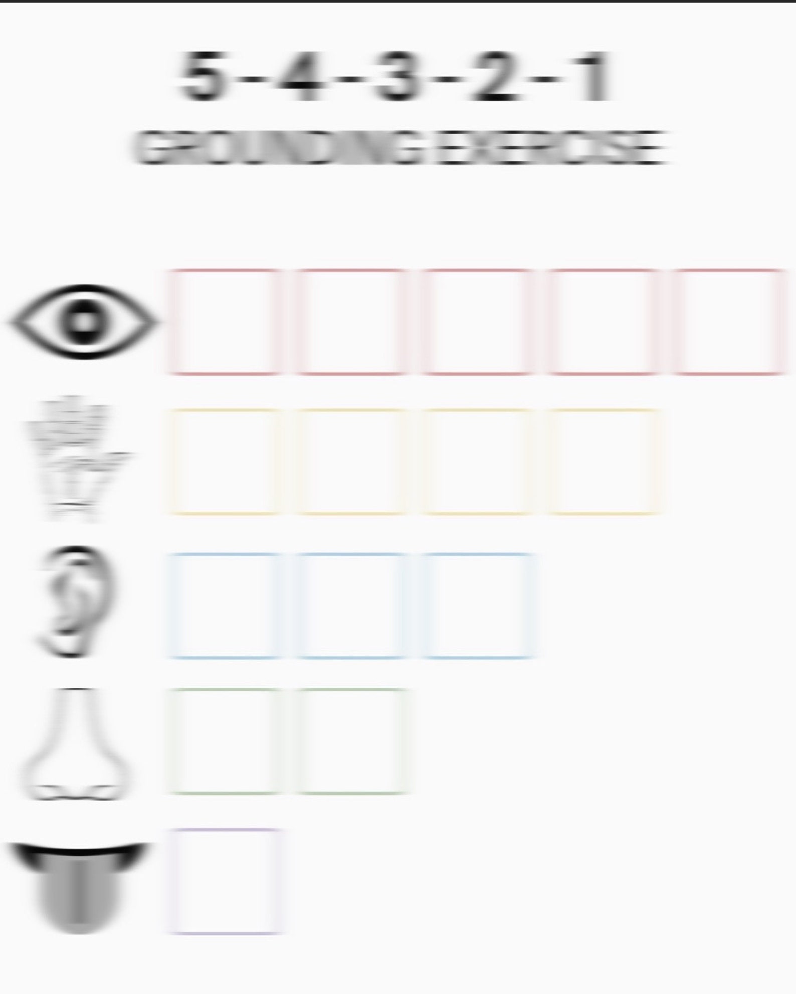 5-4-3-2-1 Grounding Exercise Handout - Etsy