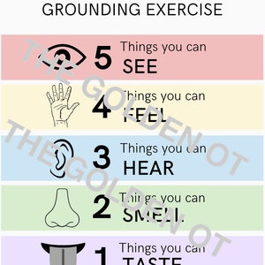 5-4-3-2-1 Grounding Exercise Handout - Etsy