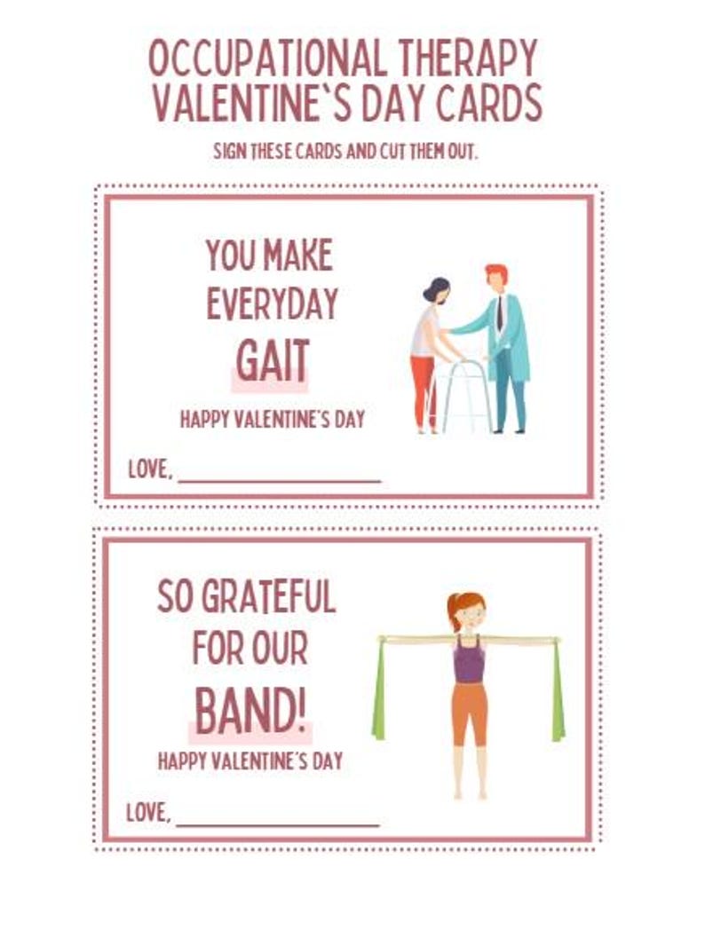 Occupational Therapy Valentine's Day Cards - Etsy