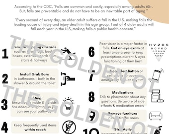 Fall Prevention Tips Handout - Etsy