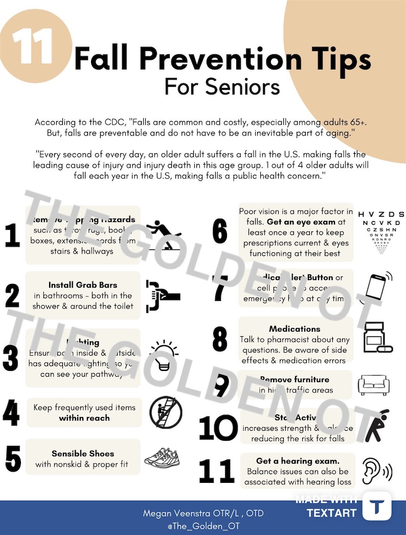 Fall Prevention Tips Handout - Etsy