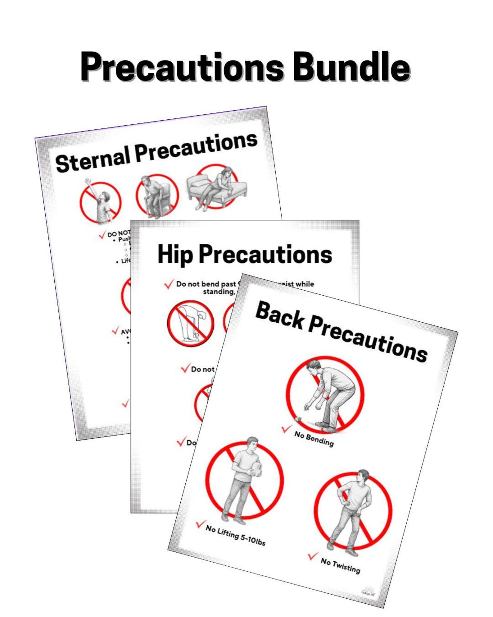 Surgical Precautions Bundle - Etsy