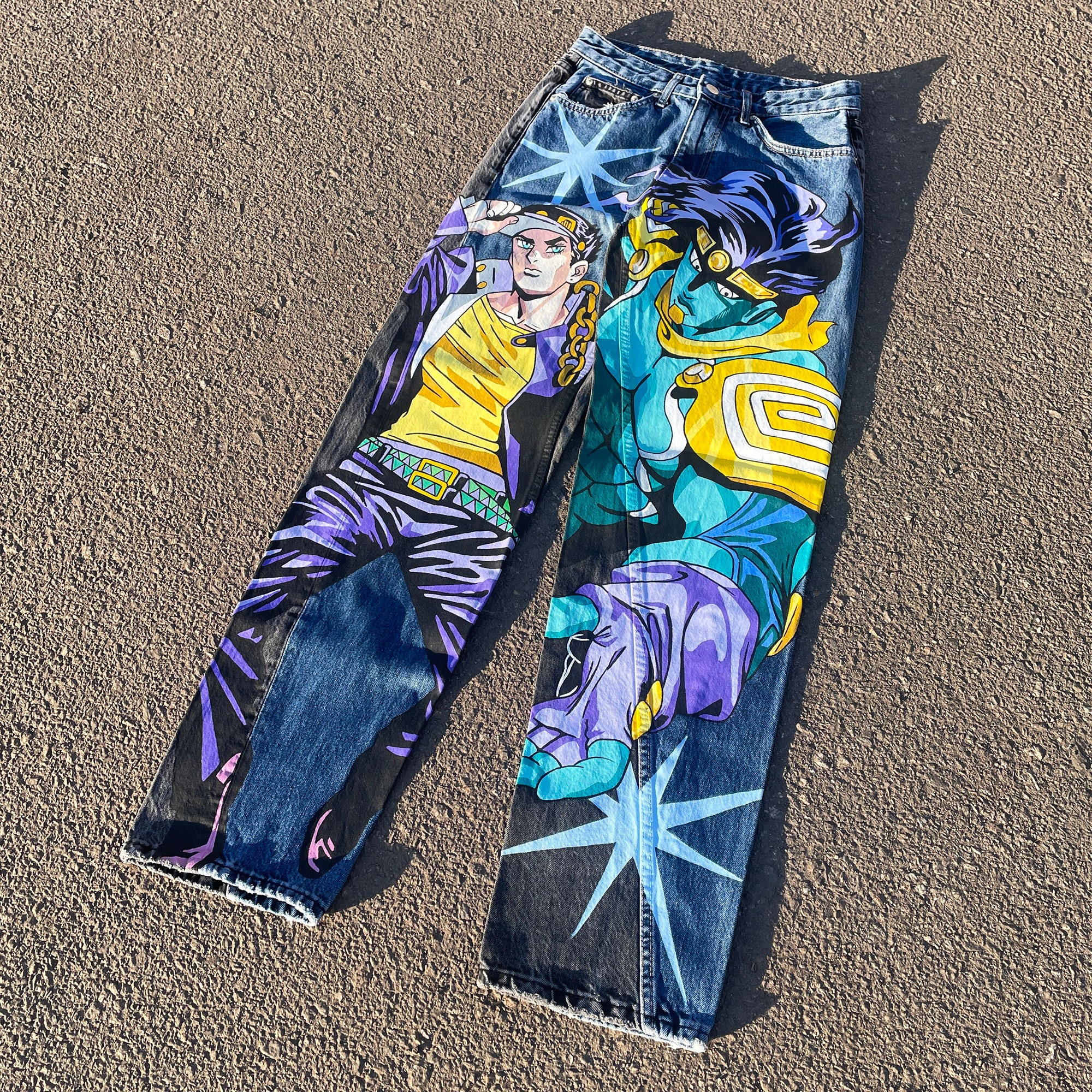 1 of 1 Custom Anime Jeans Cartoon Pants Mens Customized Style ...